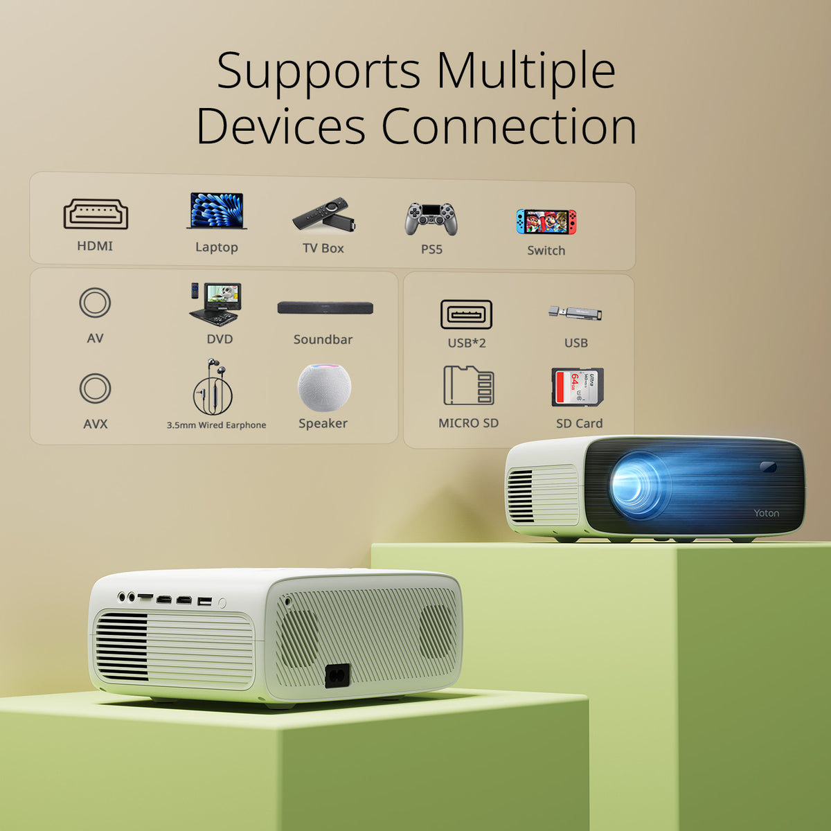 YOTON Y6 Mini Projector Home Cinema Multimedia